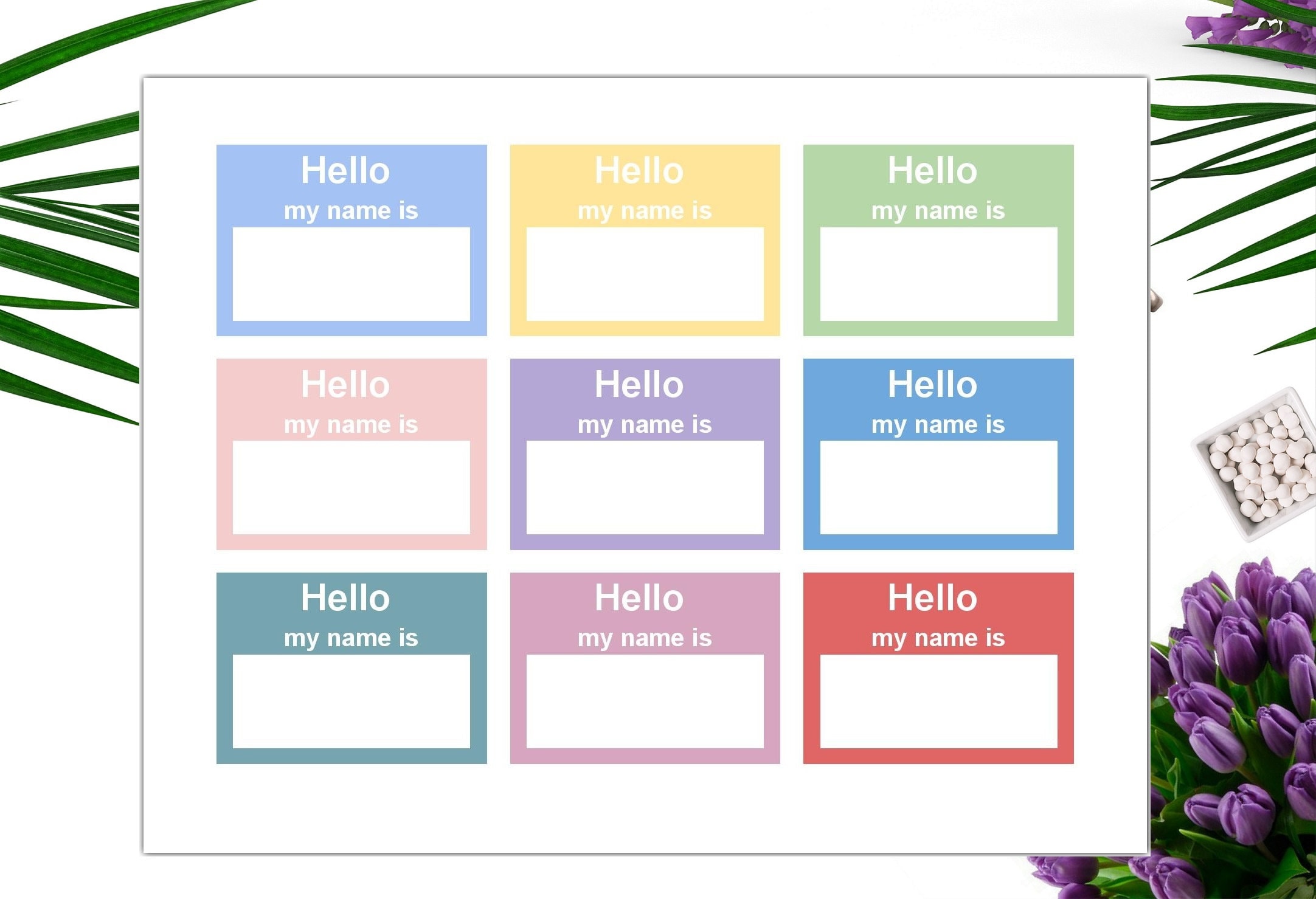 Hello My Name is Printable Name tags PDF Instant Download | Etsy
