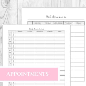 Daily Appointments Printable | Editable Appointment Sheet | Instant ...