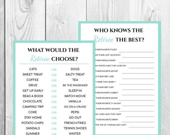 Retirement Party Game Printable Who Knows the Retiree What - Etsy