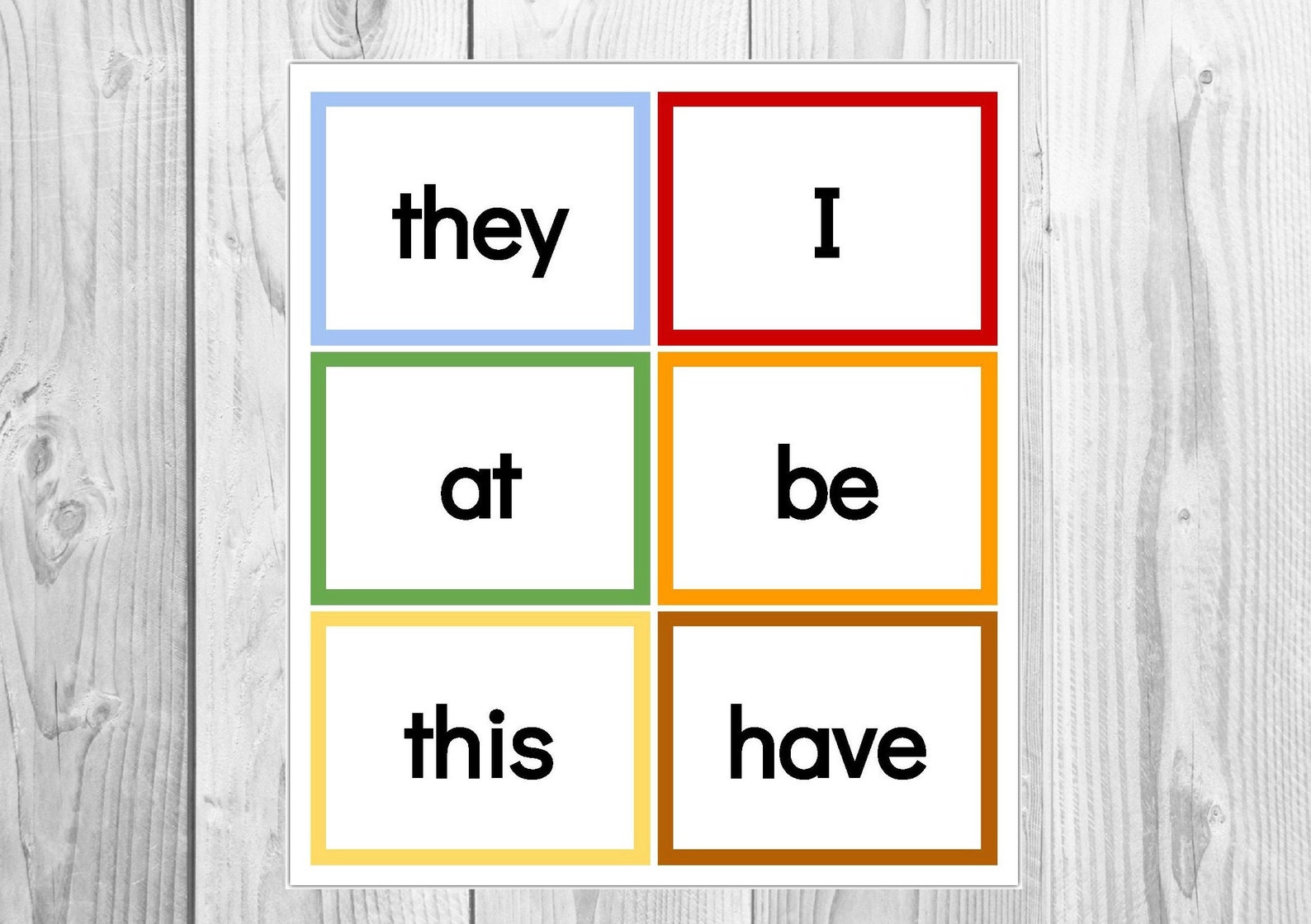 First 100 Words Flash Cards Printable Preschool Learning | Etsy