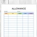 Kid Allowance Tracker Savings Tracker Kids Money Printable Instant ...