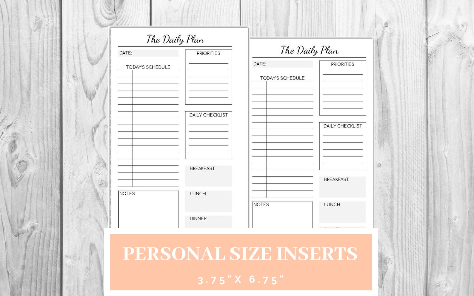 Personal Size Daily Planner Printable Personal Inserts - Etsy