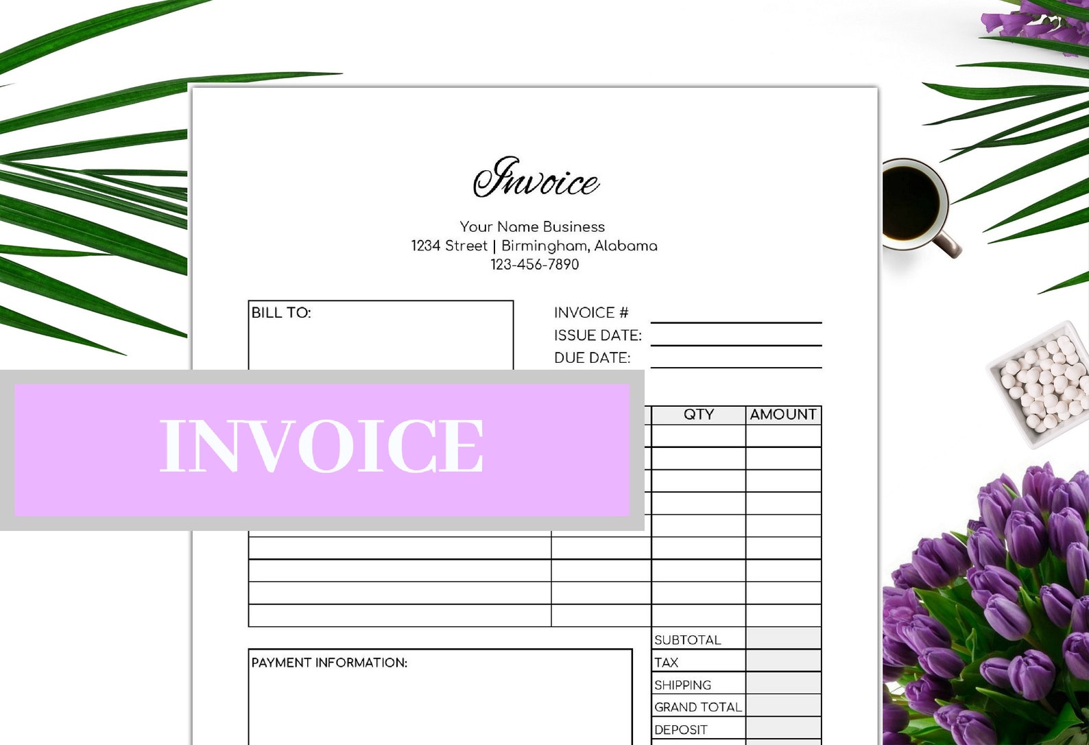 Invoice Printable Crafter Invoice Photography Invoice | Etsy