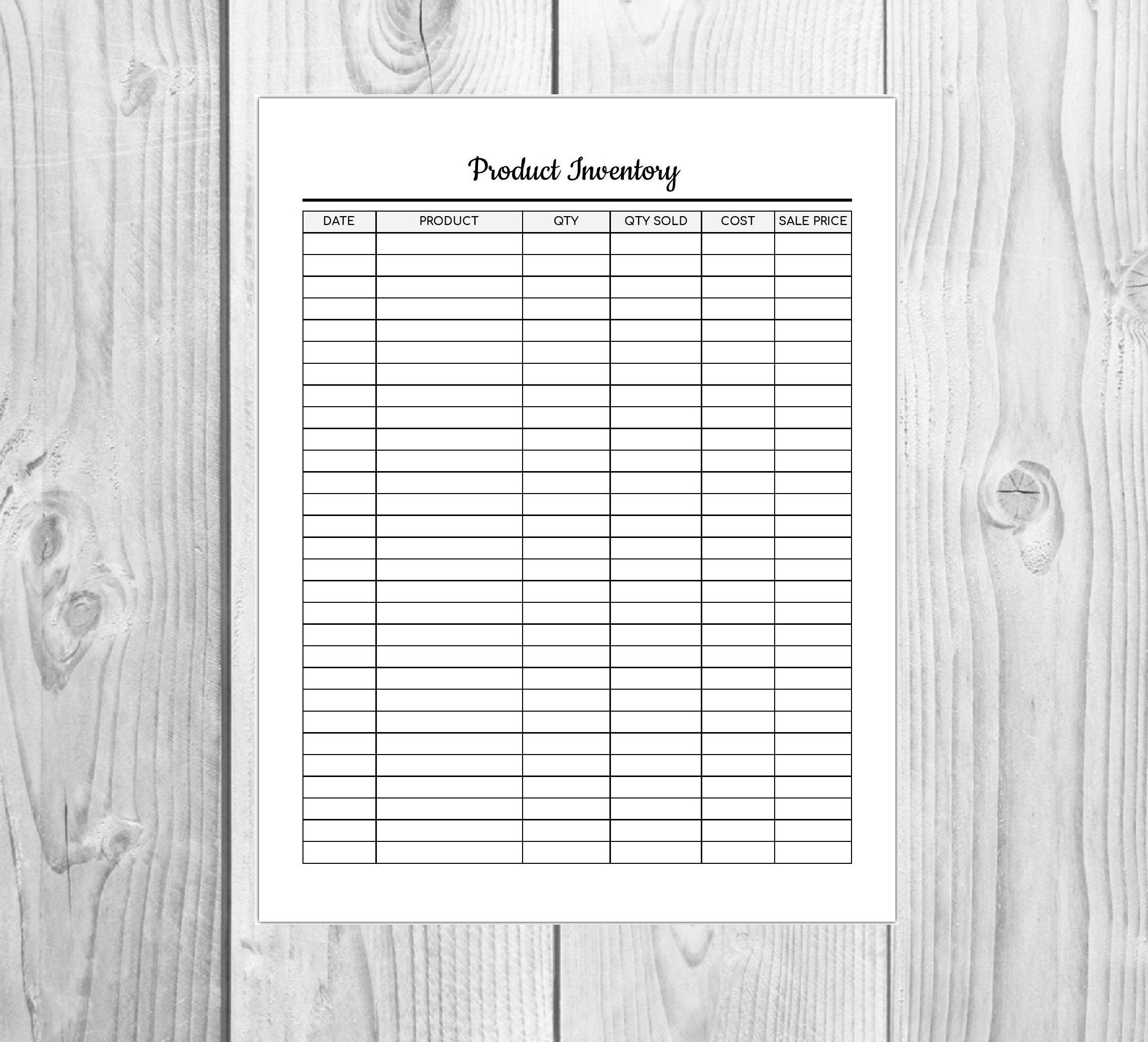 Product Inventory Printable PDF Product Tracker Etsy - Etsy