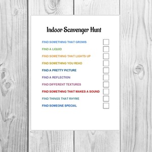 Kids Indoor Scavenger Hunt Home Activity Educational Fun - Etsy