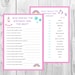 Unicorn Birthday Game Printable Who Knows the Birthday Girl the Best ...