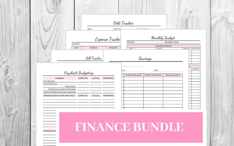 Finance Bundle Pink Printable Finance Savings Tracker | Etsy