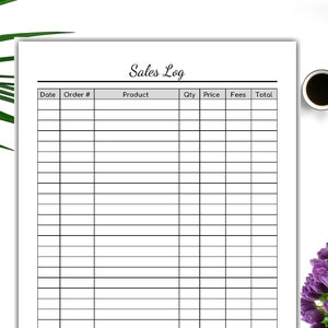 Sales Log Printable Sales Tracker Online Order Etsy Sales-us Letter ...