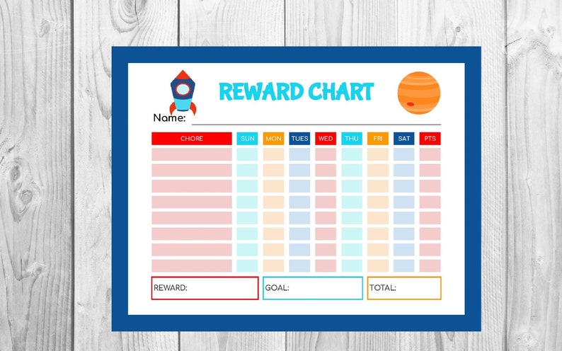 Space Kid Bundle Chore Chart Kid Calendar Behavior Chart - Etsy