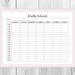 Weekly Schedule Pink Editable PDF Hourly Schedule Printable Instant ...