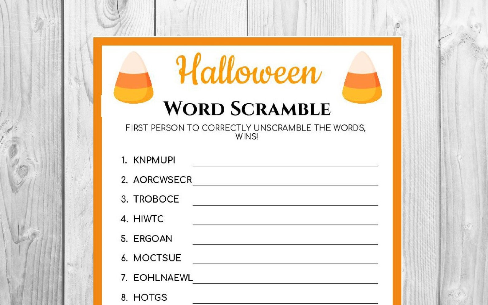 Halloween Word Scramble Kid Games Printable Halloween Game - Etsy
