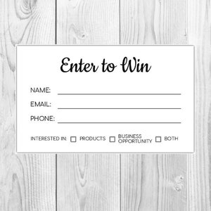 Enter to Win Template Printable | Fillable Enter to Win | Instant ...