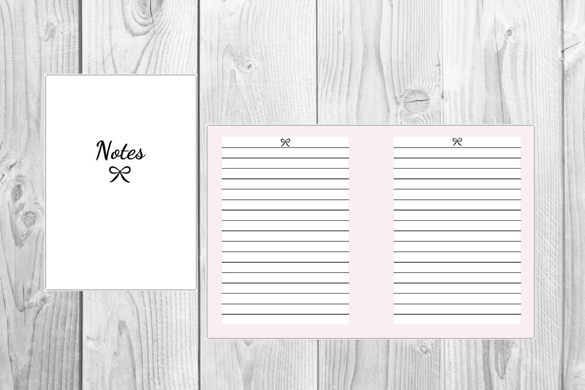 Personal Wide Pink Bow Notes Blank Notes 4.75 X 6.75 - Etsy