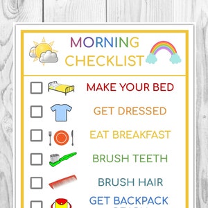 Kids Routine Morning/bedtime Editable Checklist Printable | Chore Chart ...