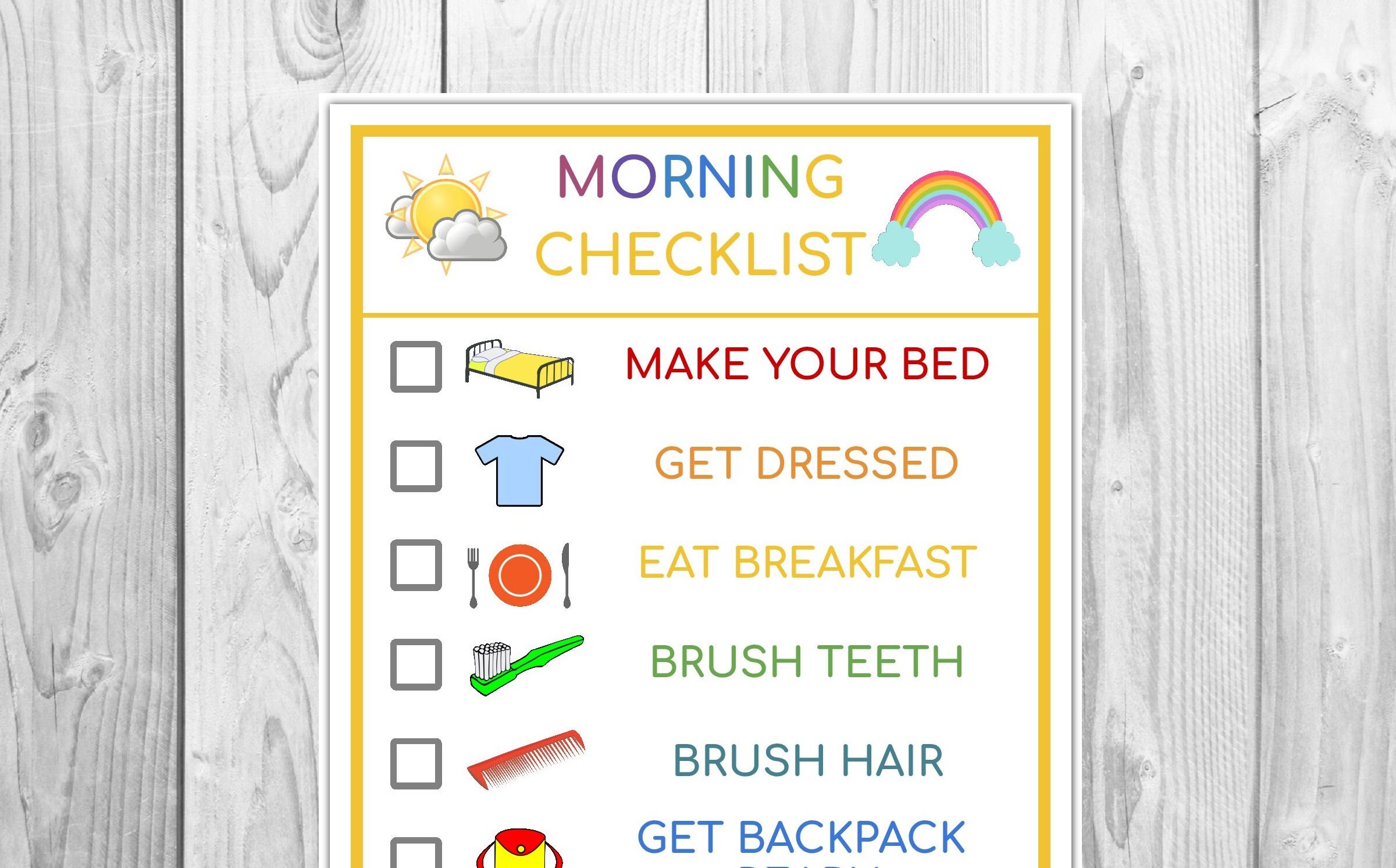 Kids Routine Morning/bedtime Editable Checklist Printable - Etsy