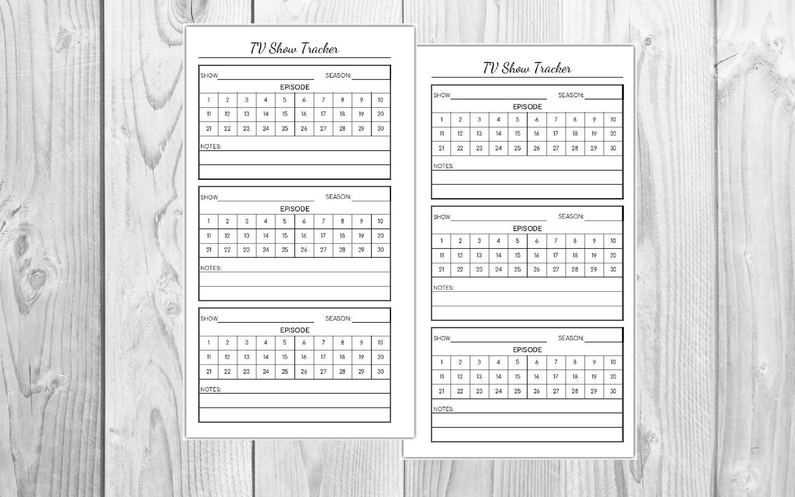 Personal Size Tv Show Planner Printable Episode Tracker | Etsy