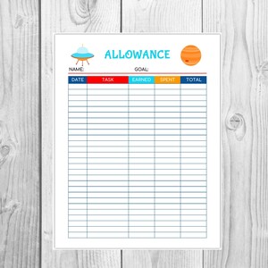 Space Kid Bundle Chore Chart Kid Calendar Behavior Chart Reward Chart ...