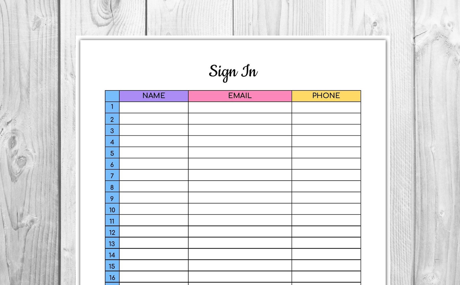 Sign Up Sheet Printable Editable Event Sheet Email List | Etsy