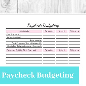 Pink Budget Printable | Editable Paycheck Budgeting | Personal Budget ...