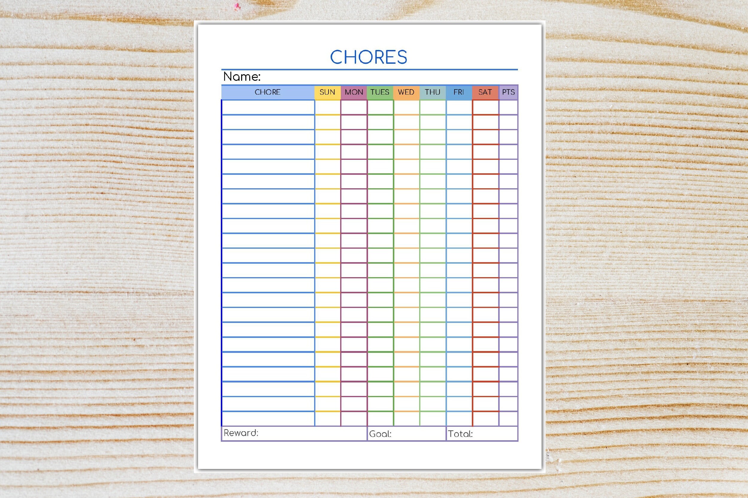 Chore List Editable Chore Chart-kids Chores Printable instant | Etsy