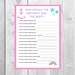 Unicorn Birthday Game Who Knows the Birthday Girl Printable Kids Games ...
