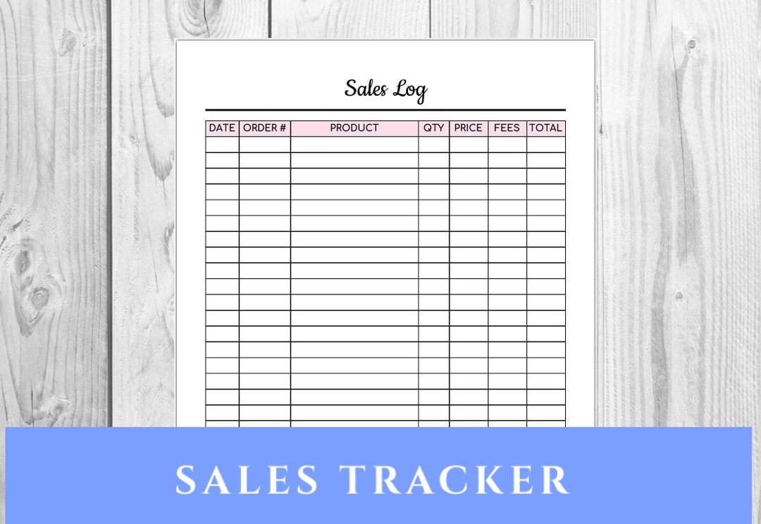 Sales Log Printable Sales Tracker Online Order Etsy Sales US Letter, A4 ...