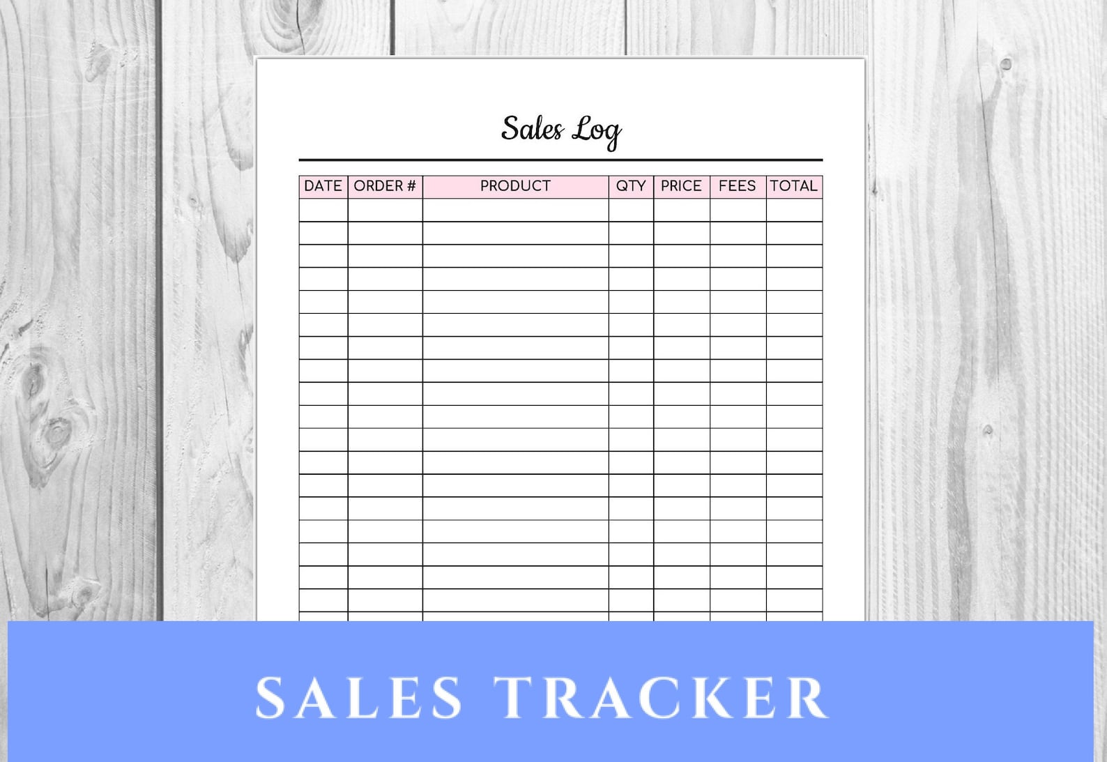 Sales Log Printable Sales Tracker Online Order Etsy | Etsy