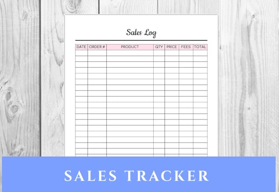 Sales Log Printable Sales Tracker Online Order Etsy - Etsy