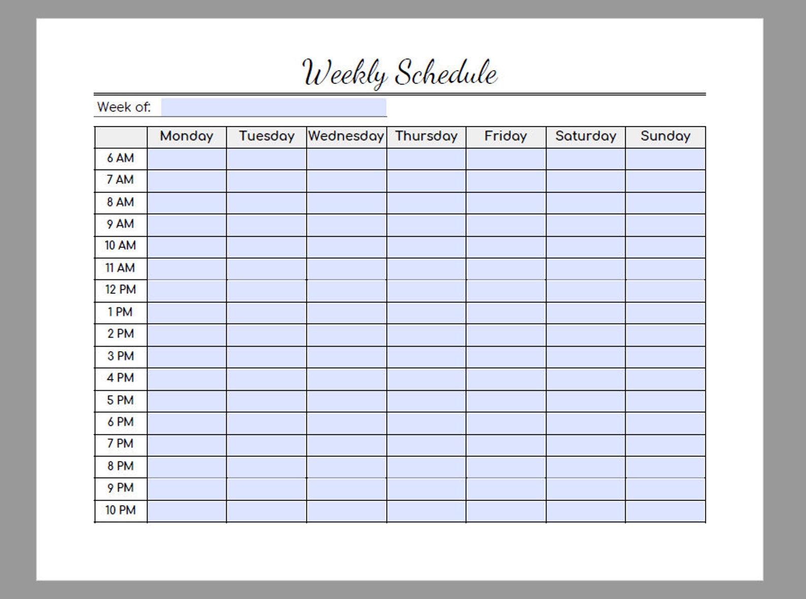 Weekly Schedule Pink Editable PDF Hourly Schedule Printable - Etsy
