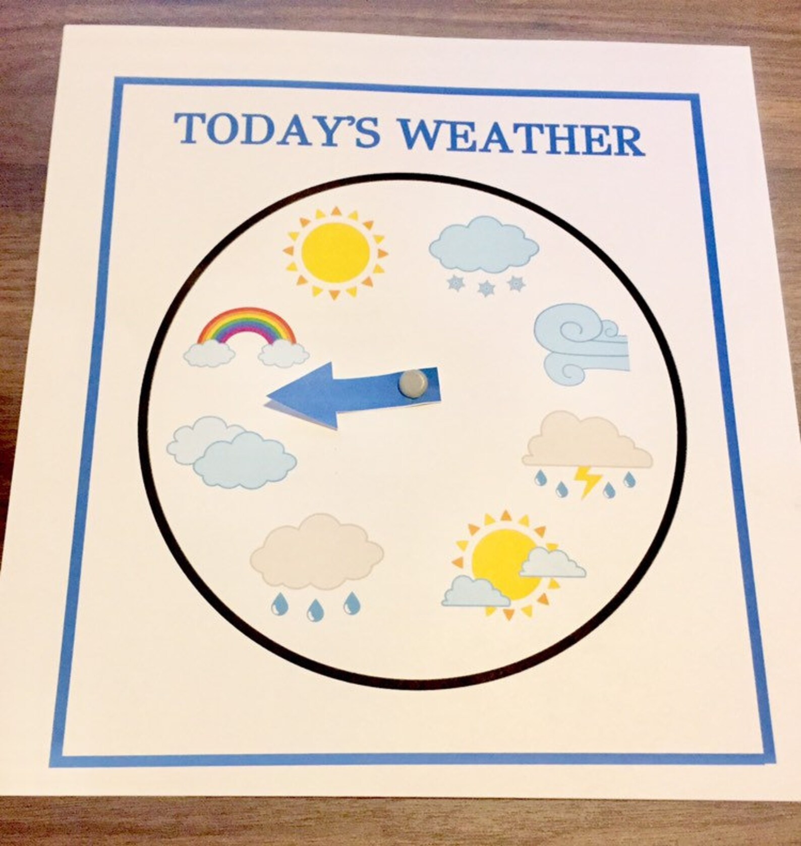 Weather Wheel Printable Preschool Learning Homeschool | Etsy