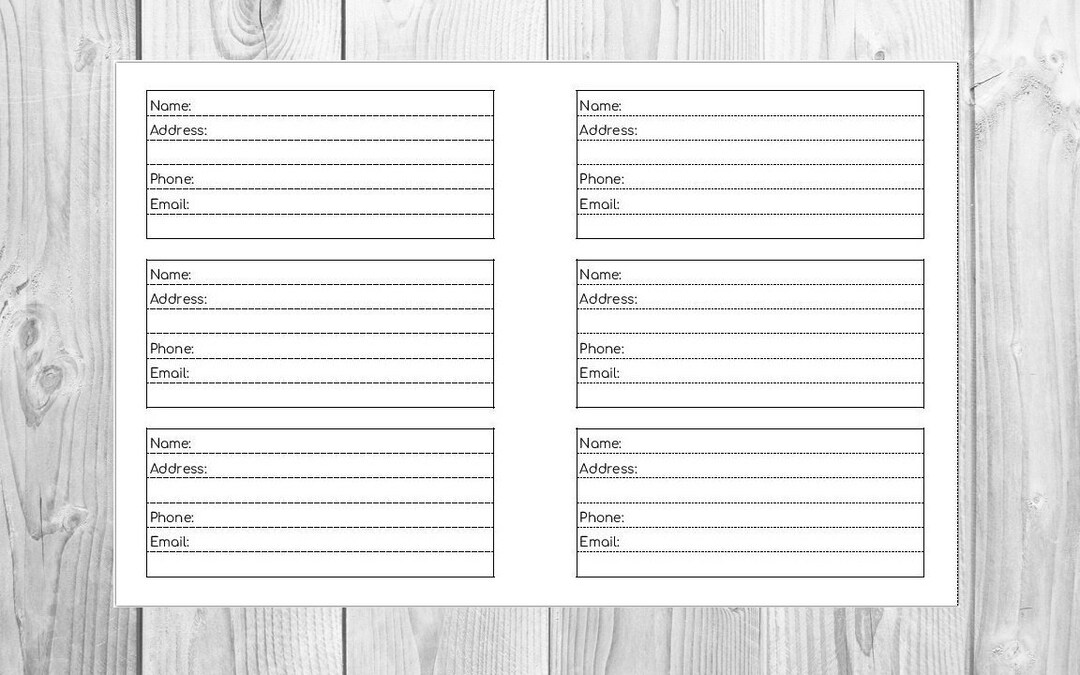 Planner Mini Address Book Contact List Printable Business - Etsy