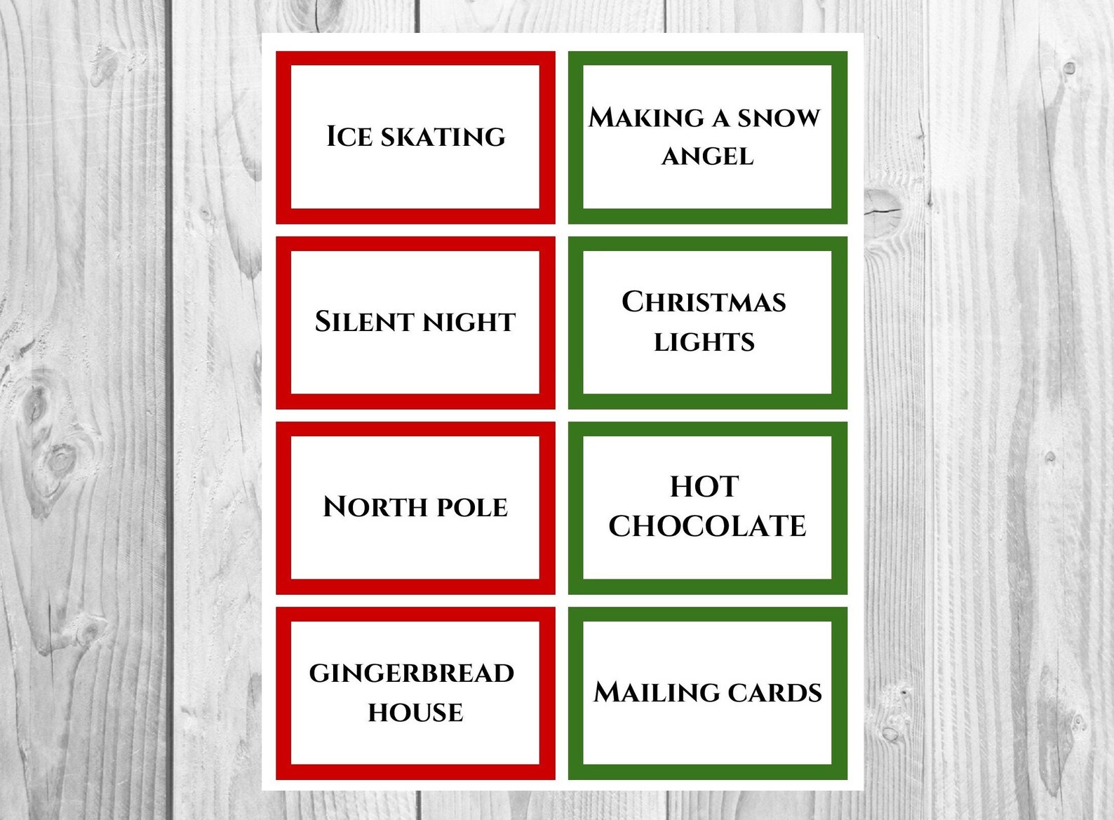 Christmas Charades 48 Cards Printable Christmas Games - Etsy