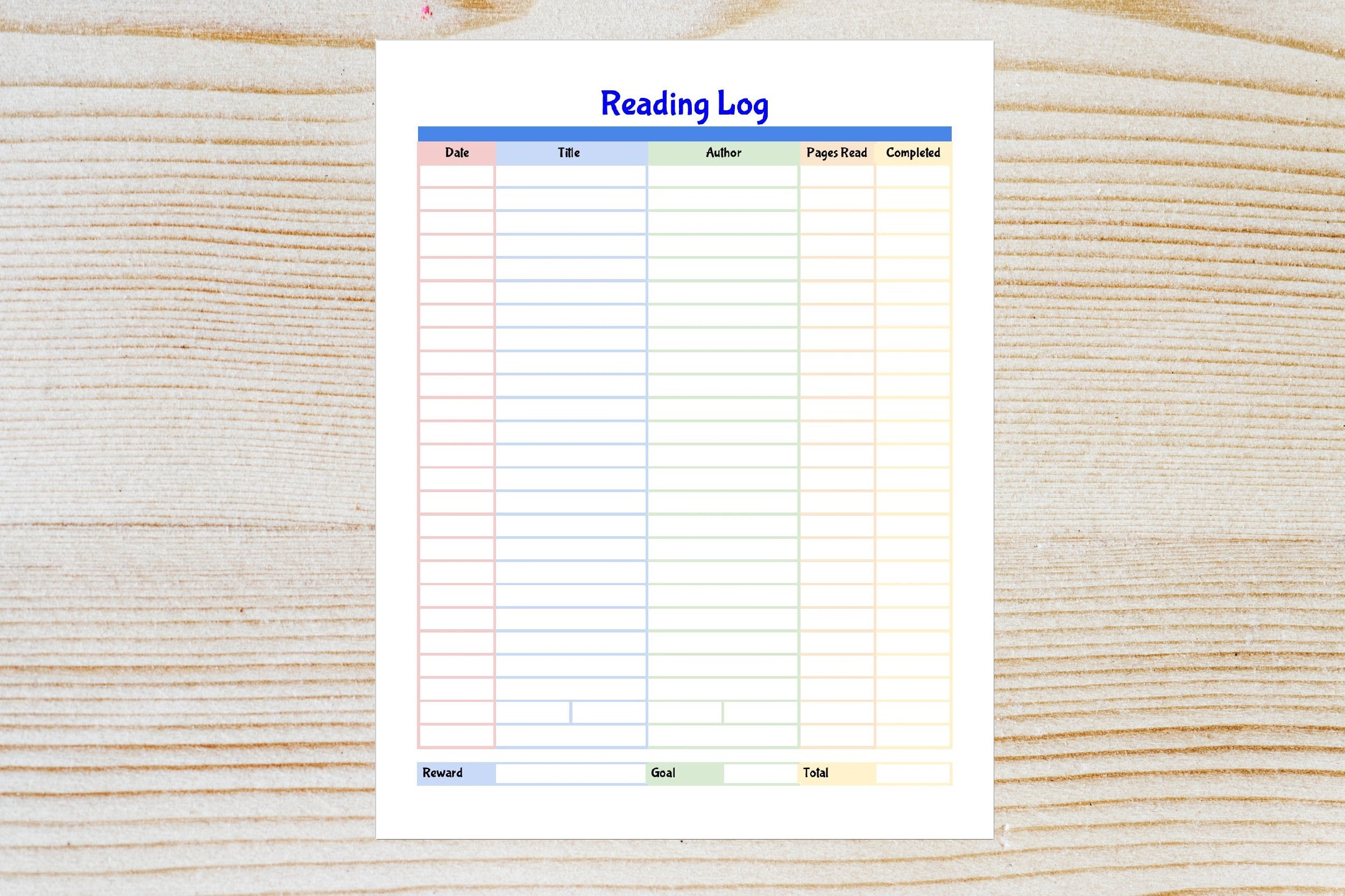 Reading Log Printable Book Log Reading List Kids Reading | Etsy