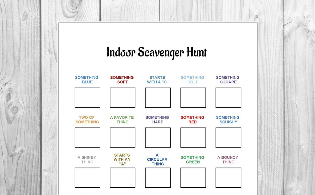 Kids Indoor Scavenger Hunt Home Activity Educational Fun - Etsy