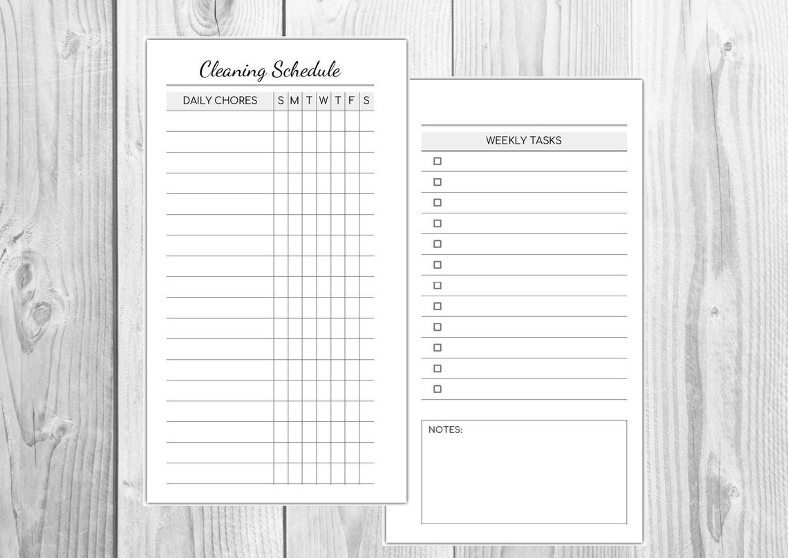 Personal Size Cleaning Tracker Printable Chore List3.75 X | Etsy