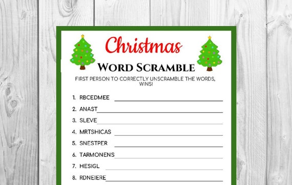 Christmas Word Scramble Kid Games Printable Christmas Game - Etsy