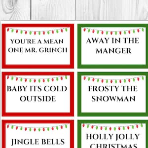 Christmas Carol Pictionary 32 Cards Printable | Christmas Games| Family ...