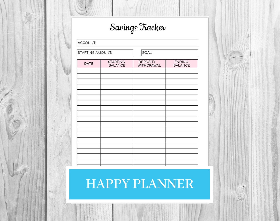 Happy Planner Classic Savings Tracker Save Money Tracker - Etsy