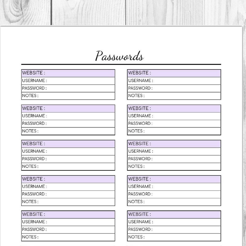 Password Printable - Etsy