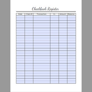 Checkbook Register Printable Expense Register-finance Printable ...