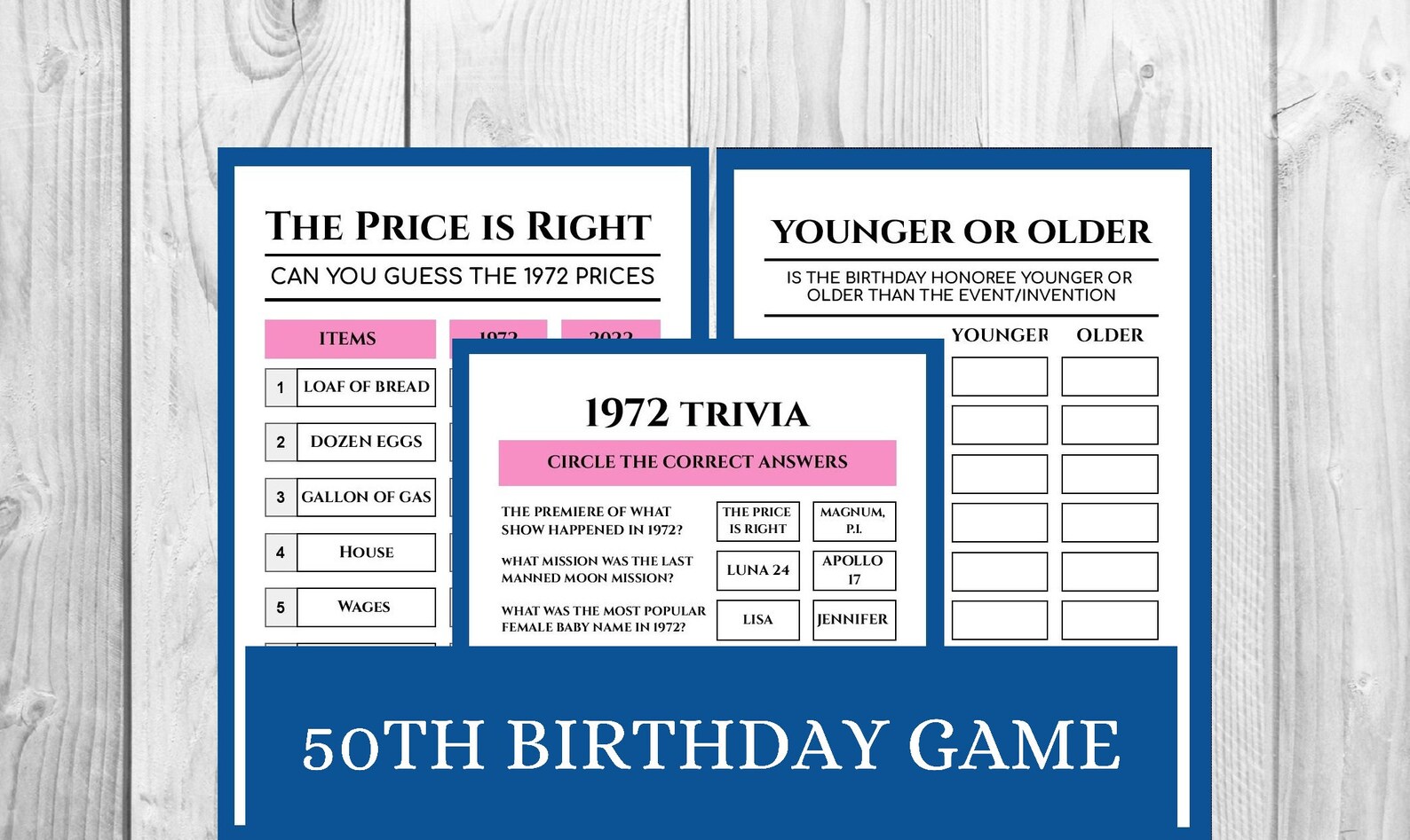 50th Birthday Party Games 1970s Games Family Games - Etsy