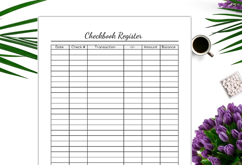 Checkbook Register Printable Expense Register-finance - Etsy