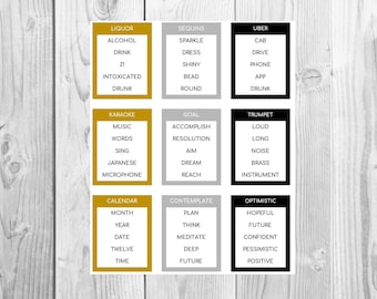 Thanksgiving Taboo 63 Cards Printable Family Games | Etsy