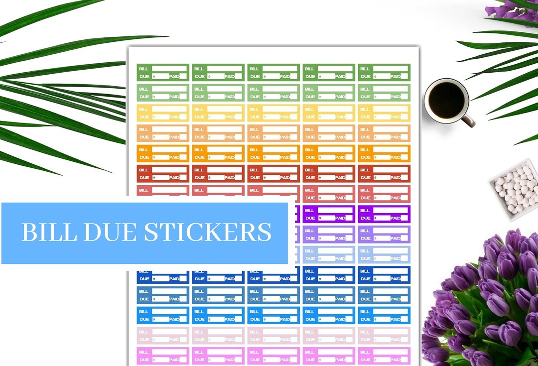 Bill Due Stickers Erin Condren Budget Stickers Finance Stickers Instant ...