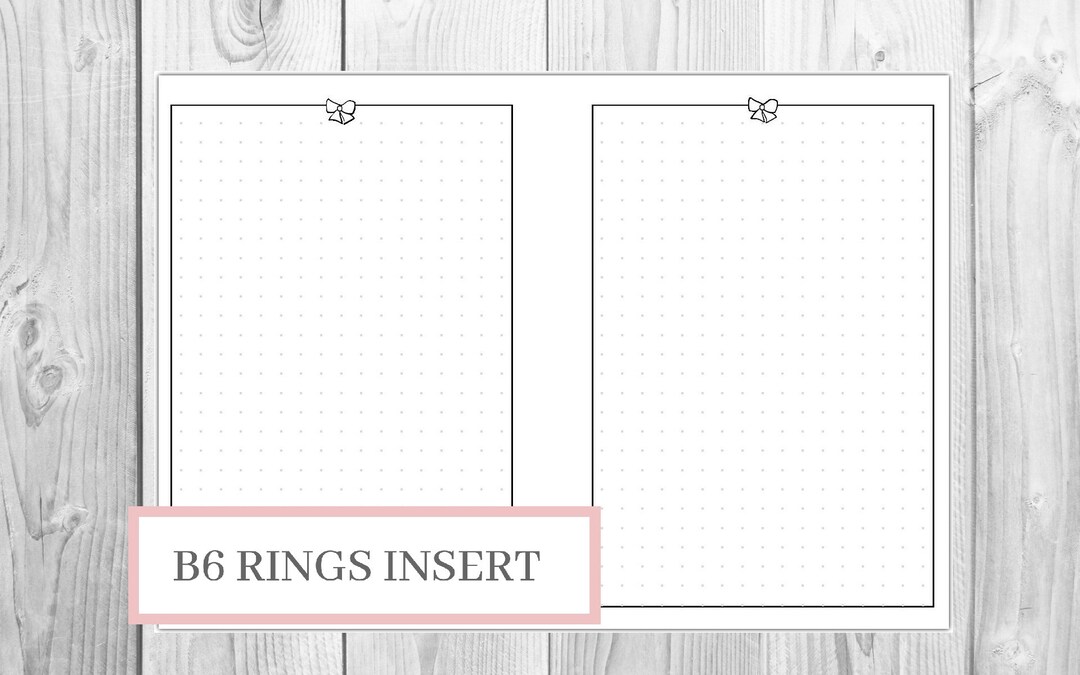 B6 Rings Bujo Dot Grid Planner Inserts Printable Instant Download - Etsy