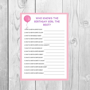 Cupcakes and Balloons Birthday Game Printable | Who Knows the Birthday ...