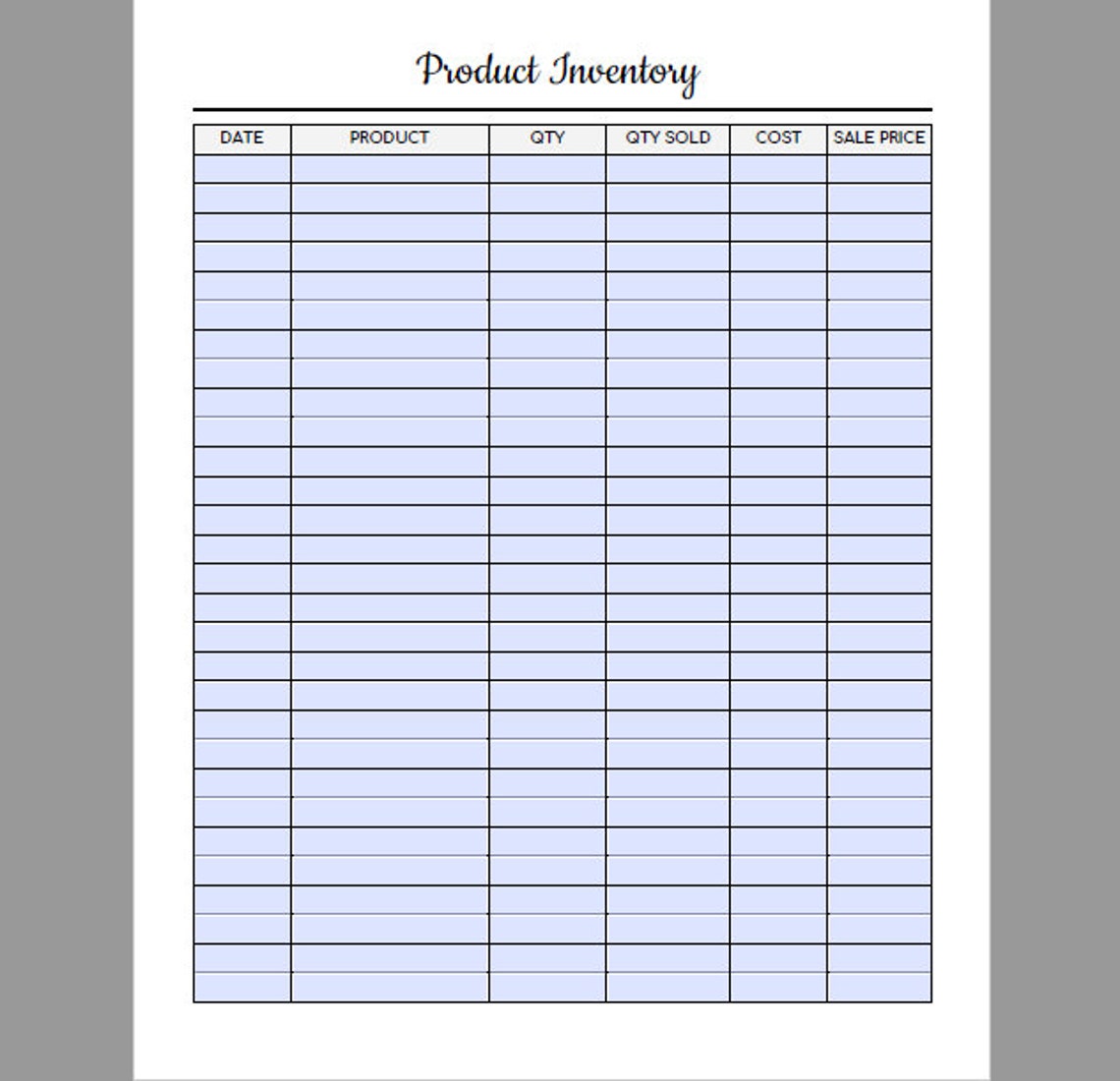 Product Inventory Printable PDF Product Tracker Etsy - Etsy
