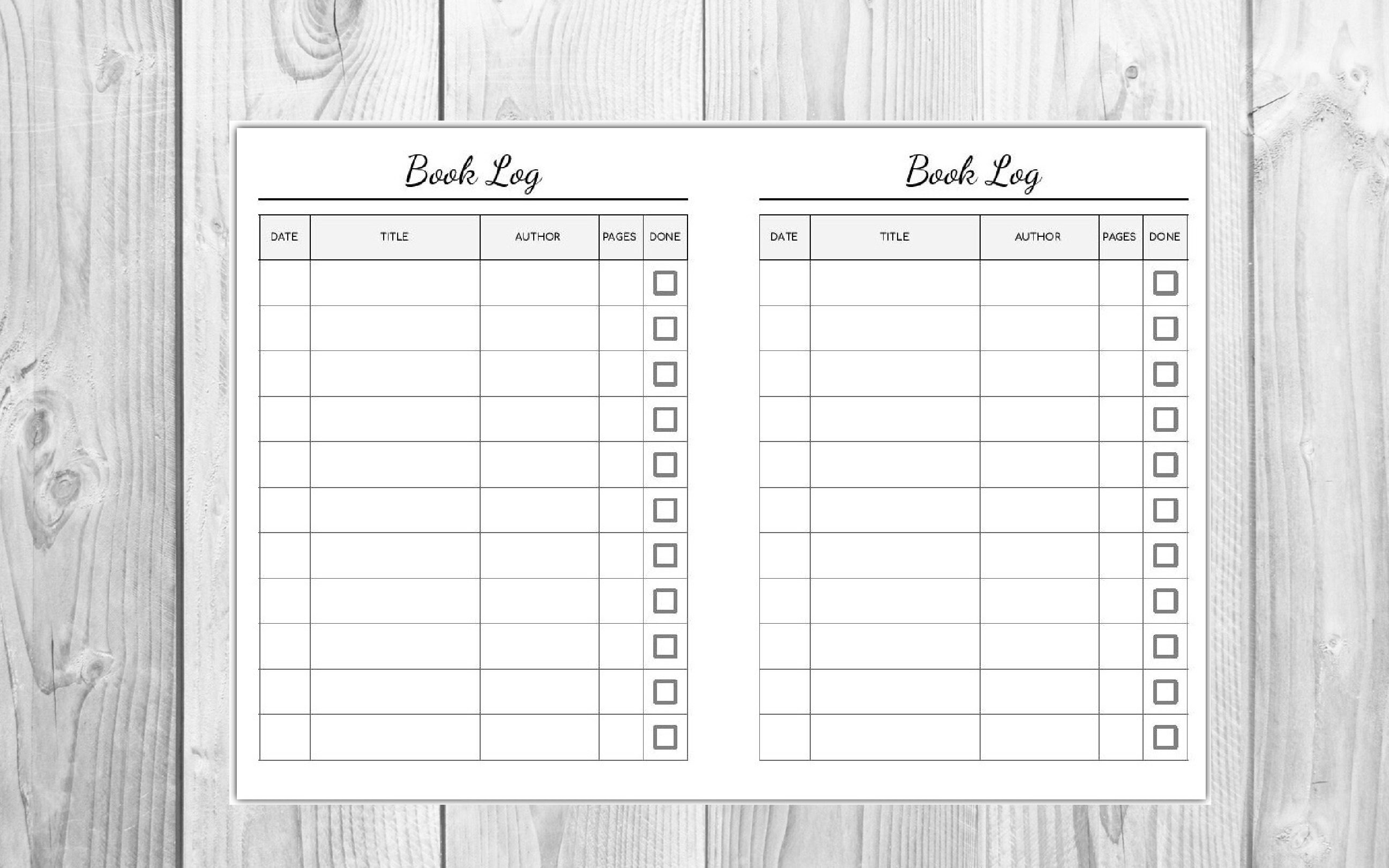 Passport Size TN Book Log Reading List Travelers Notebook | Etsy