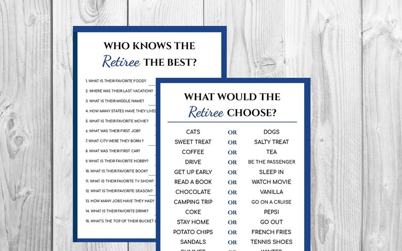 Retirement Party Game Printable Who Knows the Retiree What - Etsy