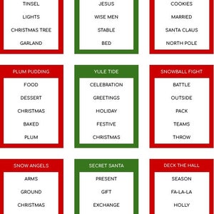 Christmas Taboo 72 Cards Printable | Christmas Games| Family Games ...